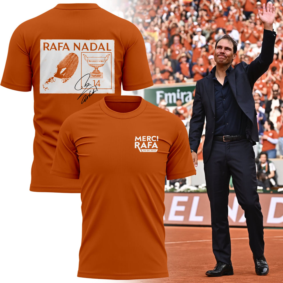 Exclusive Version Rafael Nadal Signature T-Shirt 2025 - Merci Rafa Shi ...