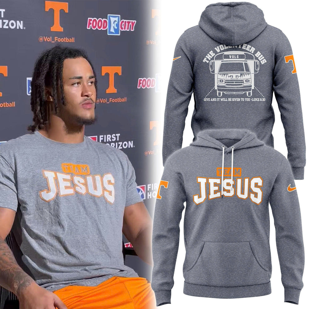 Tennessee Football Team Jesus Grey Hoodie - The Vols Bus Version ...