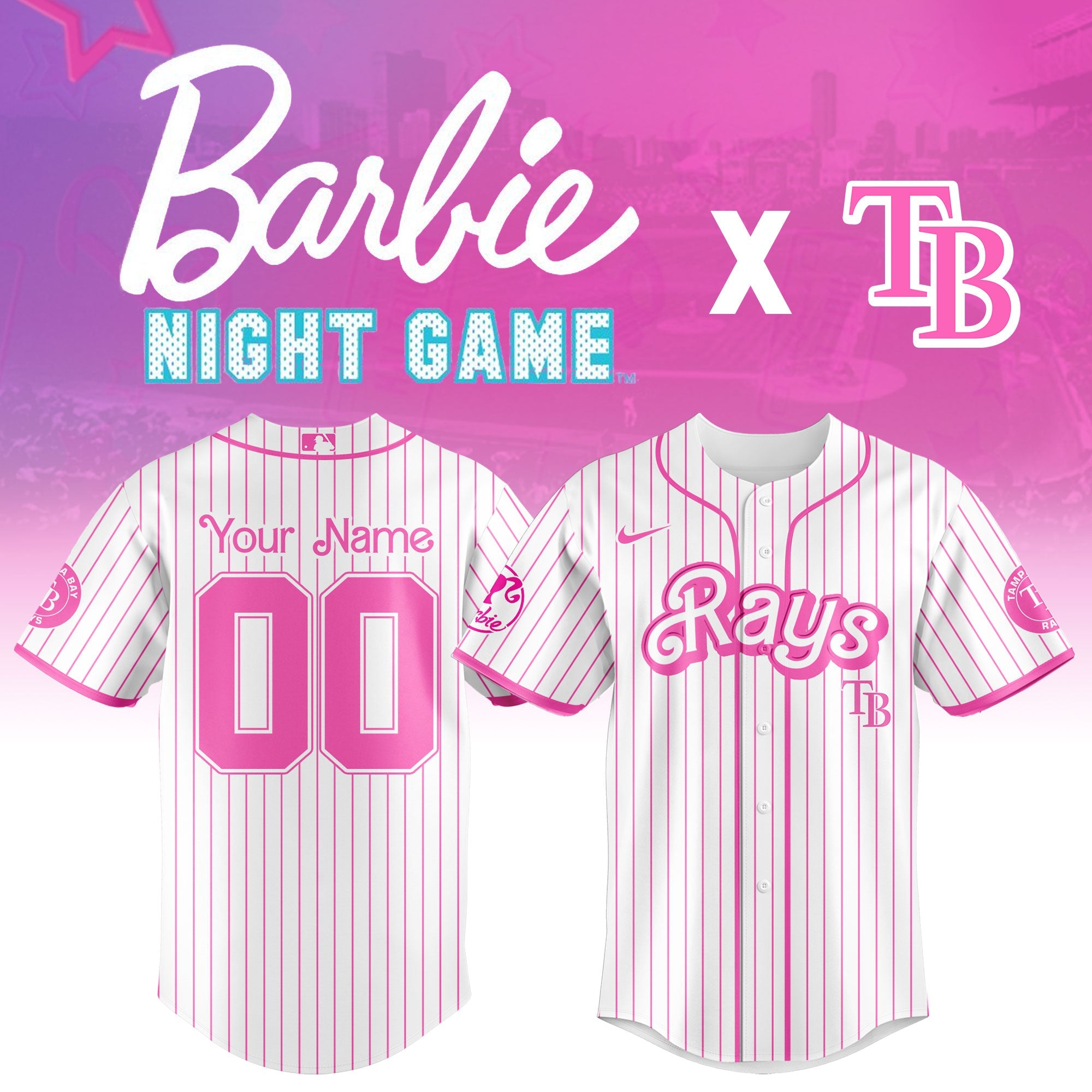 Tampa Bay Rays x Barbie Night Game Limited Edition Jersey 2025 v2 ...